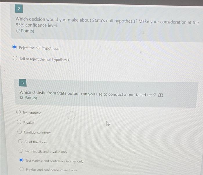 Solved Refer to the inset Stata output for a regression of | Chegg.com