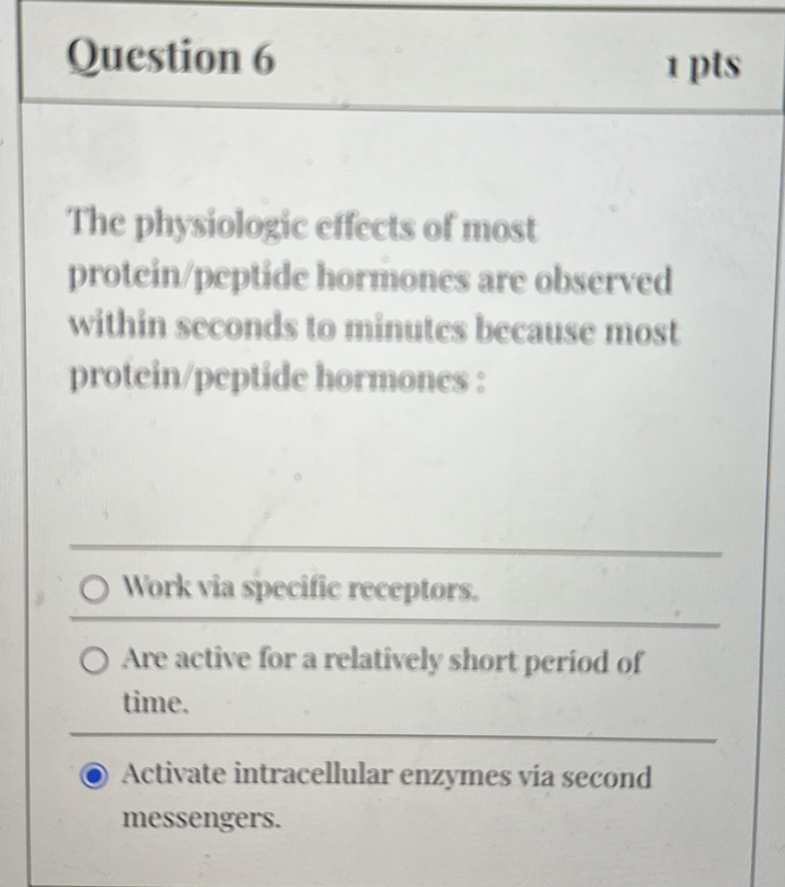 Solved Question 61 ﻿ptsThe physiologic effects of most | Chegg.com
