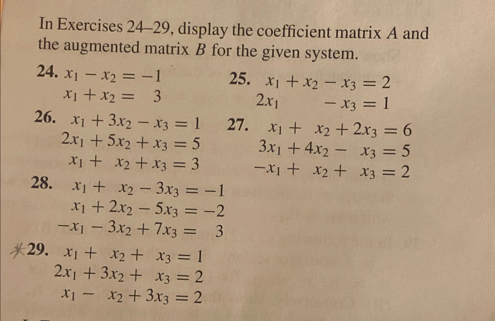 Solved In Exercises 24-29, ﻿display the coefficient matrix A | Chegg.com