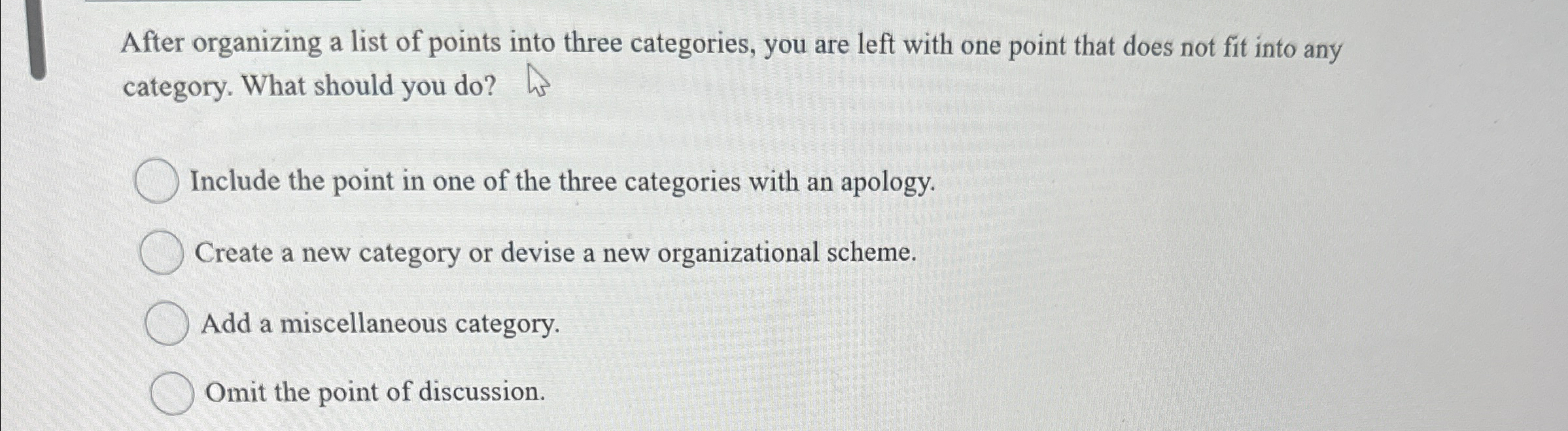 Solved After organizing a list of points into three | Chegg.com