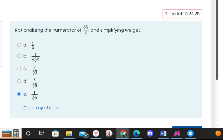 Solved Time left 0:24:25Rationalizing the numerator of 933 | Chegg.com