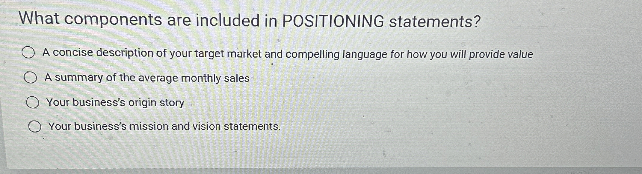 Solved What components are included in POSITIONING | Chegg.com