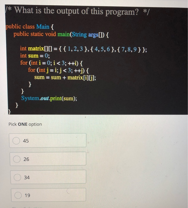 Solved * What is the output of this program? */ public class | Chegg.com