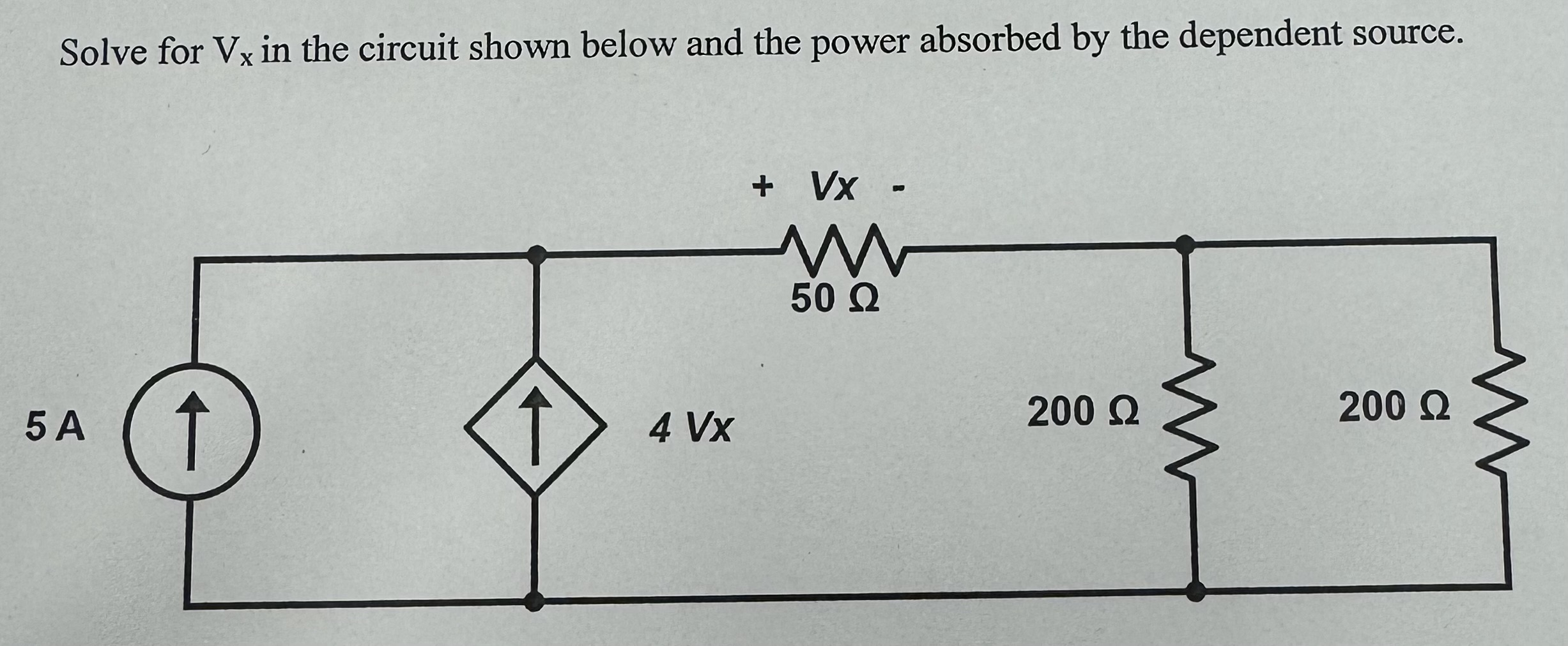 Solve for \( \mathrm{V}_{\mathrm{x}} \) ﻿in the | Chegg.com