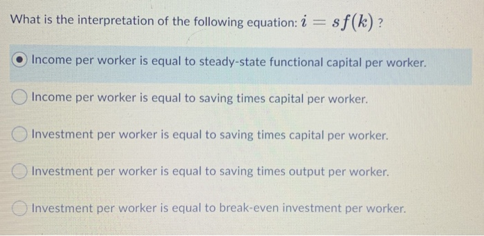Solved What is the interpretation of the following equation: | Chegg.com