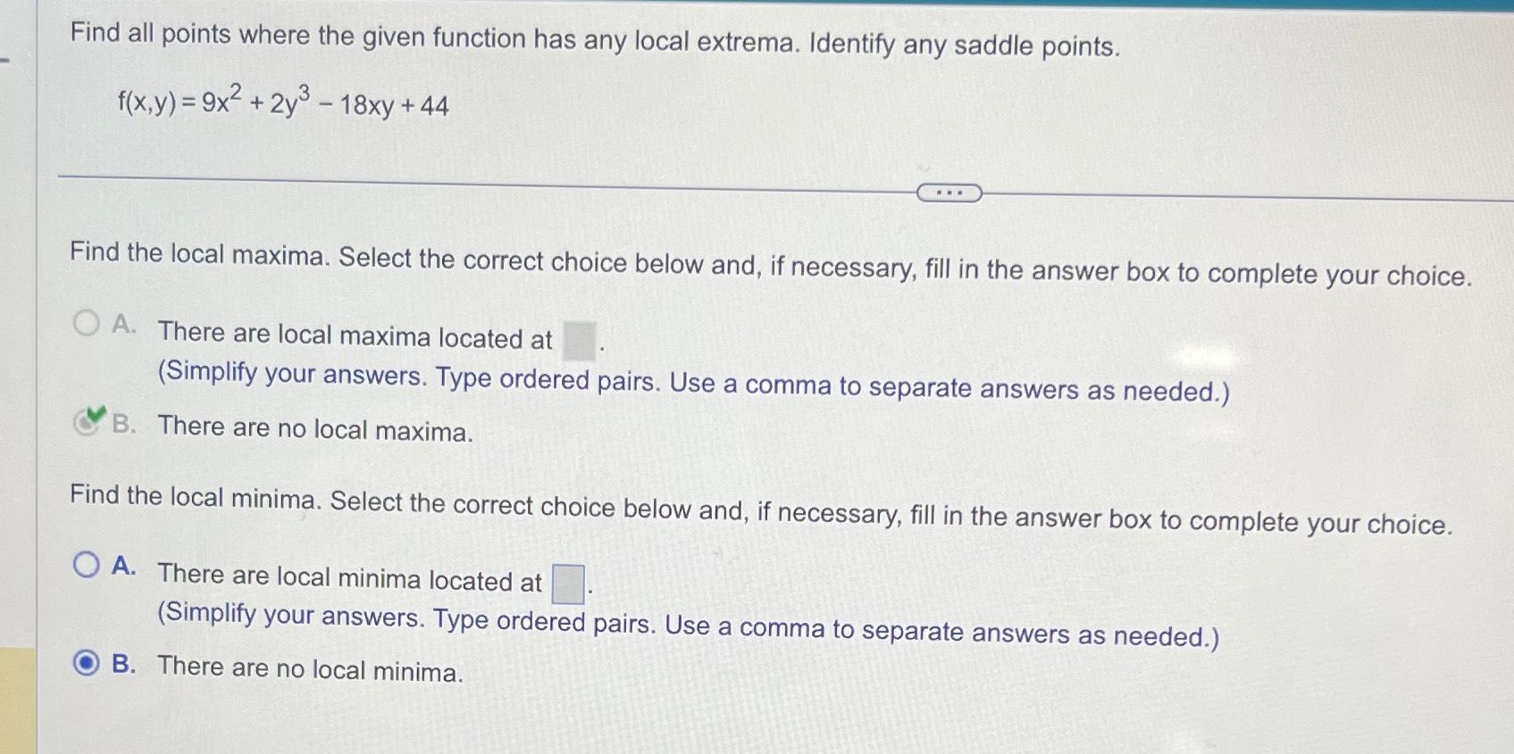 Solved Find all points where the given function has any | Chegg.com