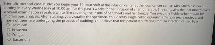 Solved Scientific method-case study: You begin your 10 hour | Chegg.com