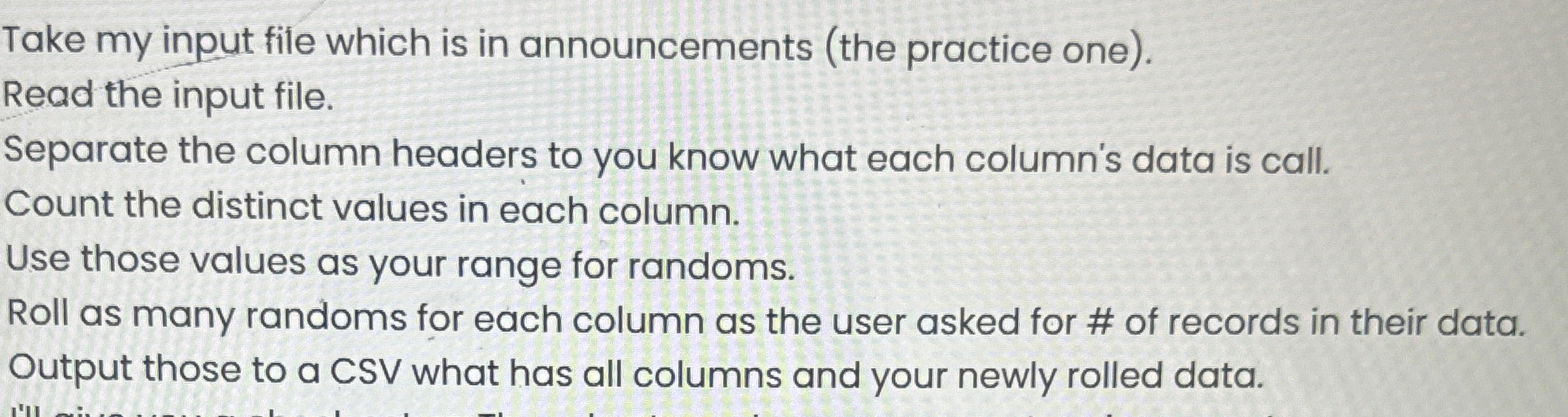 Solved Take my input file which is in announcements (the | Chegg.com