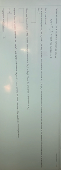 Solved Define a function fon a set of real numbers as | Chegg.com