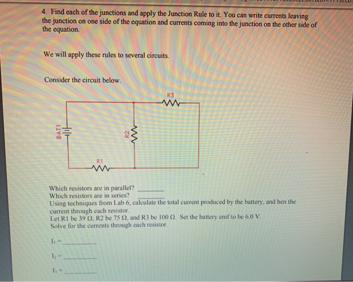 Solved 4. Find each of the junctions and apply the Junction | Chegg.com