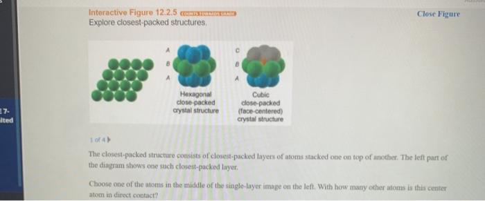 Solved Hexagonal close-packed crystal structure Cubic | Chegg.com