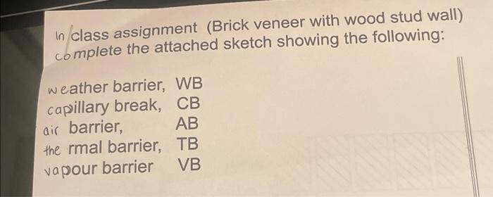 Solved draw and label WB, CB, AB, TB, VB into the drawing | Chegg.com