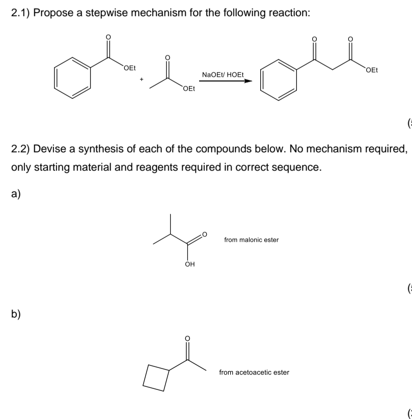 Solved 2.1) ﻿Propose a stepwise mechanism for the following | Chegg.com