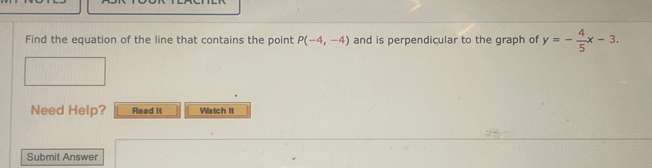 Solved Find the equation of the line that contains the point | Chegg.com