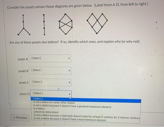 Solved Consider the posets whose Hasse diagrams are given | Chegg.com