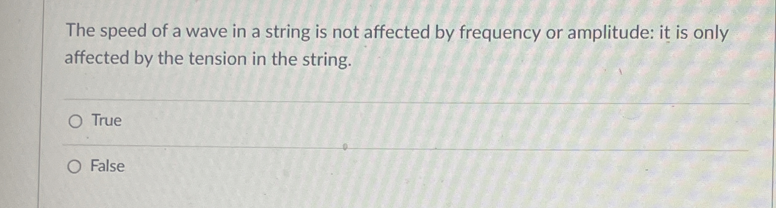 Solved The speed of a wave in a string is not affected by | Chegg.com