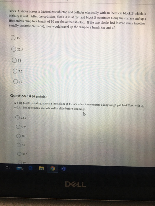 Solved Block A slides across a frictionless tabletop and | Chegg.com