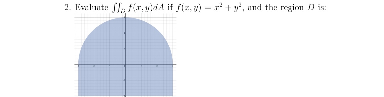 Solved Evaluate ∬Df(x,y)dA ﻿if f(x,y)=x2+y2, ﻿and the region | Chegg.com