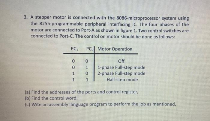Solved 3. A stepper motor is connected with the | Chegg.com