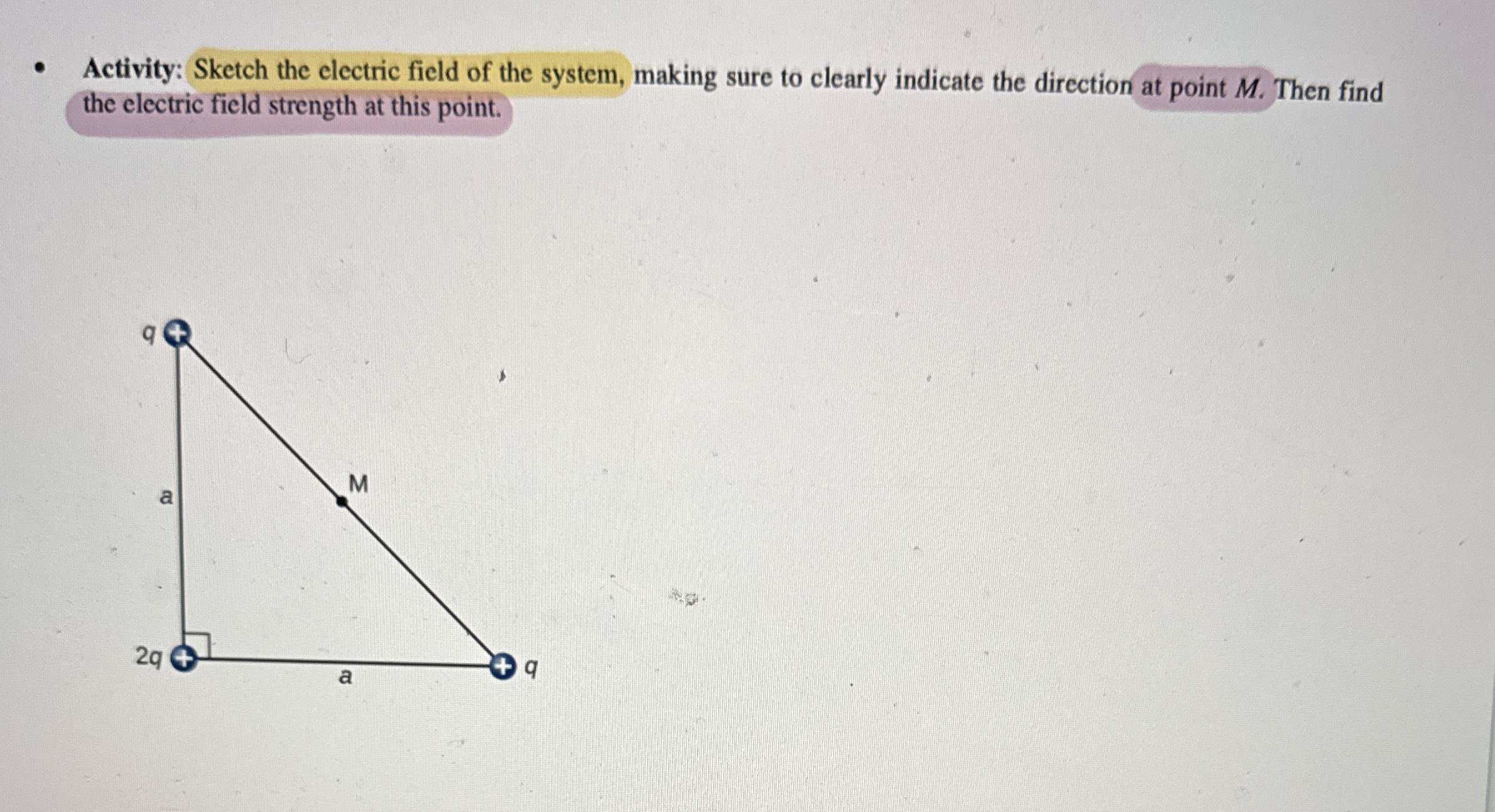 Solved Activity: Sketch the electric field of the system, | Chegg.com