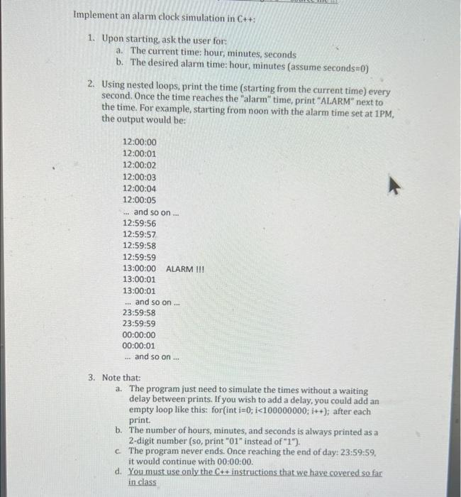 Solved 3. Note that: a. The program just need to simulate | Chegg.com
