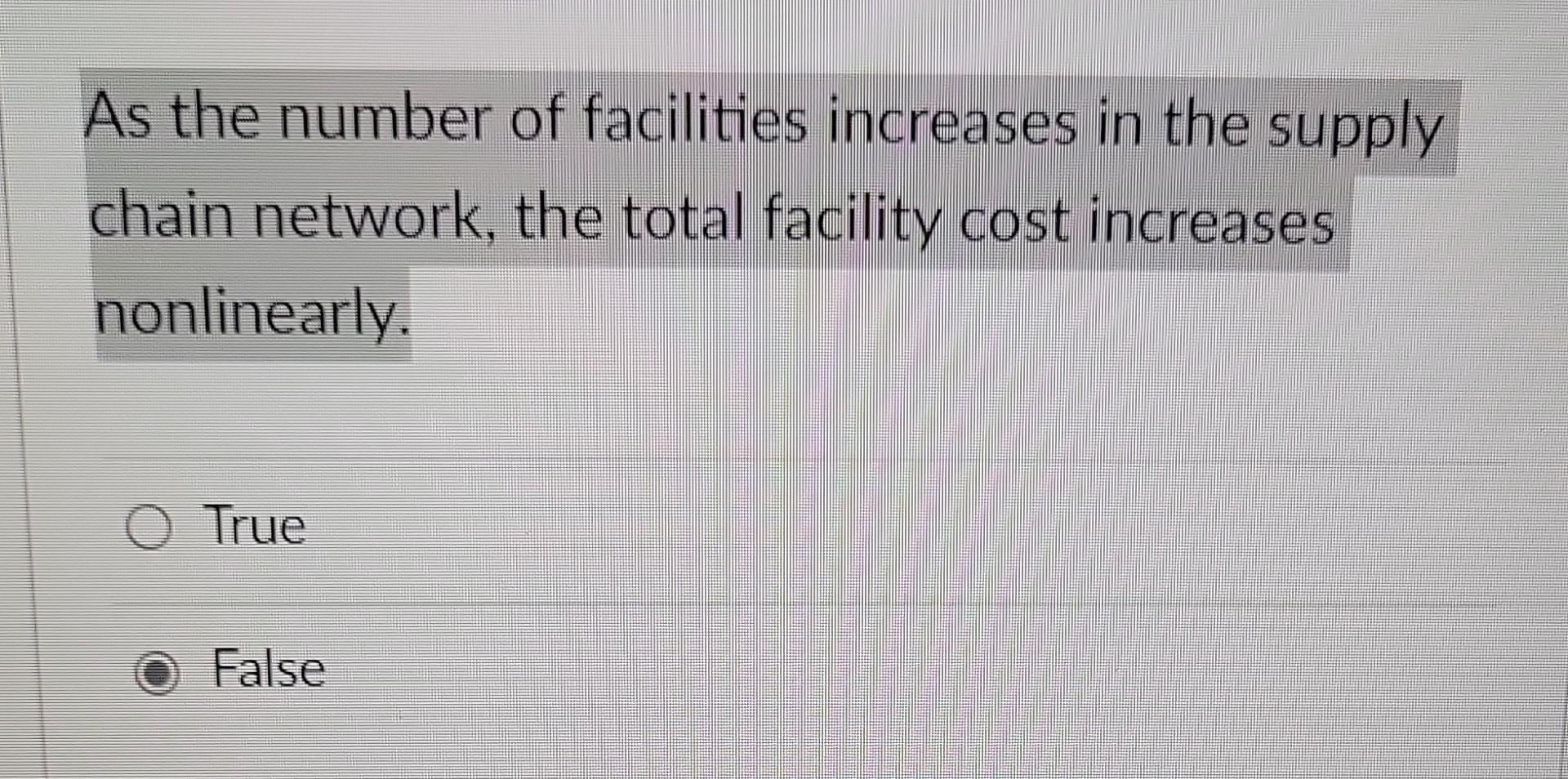 As the number of facilities increases in the supply | Chegg.com