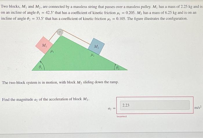 [Solved]: Two blocks, M and M, are connected by a massless s