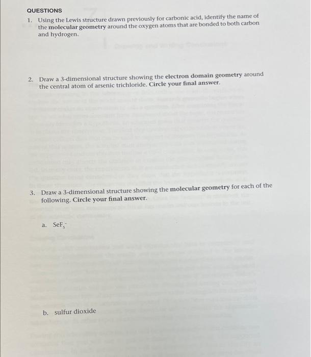 Solved PART B. LEWIS STRUCTURES, VSEPR, AND MODELSPart B. | Chegg.com