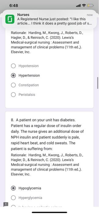 Solved A geriatric patient is unsteady after ambulating from | Chegg.com