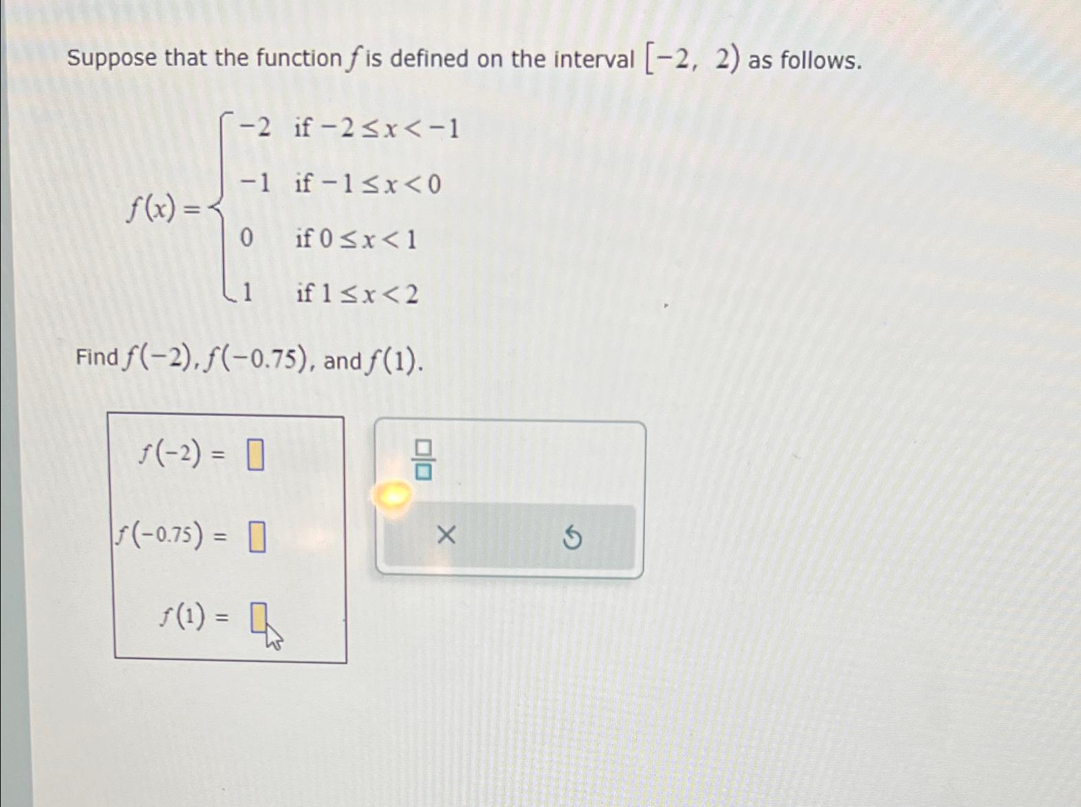 Solved Suppose that the function f ﻿is defined on the | Chegg.com