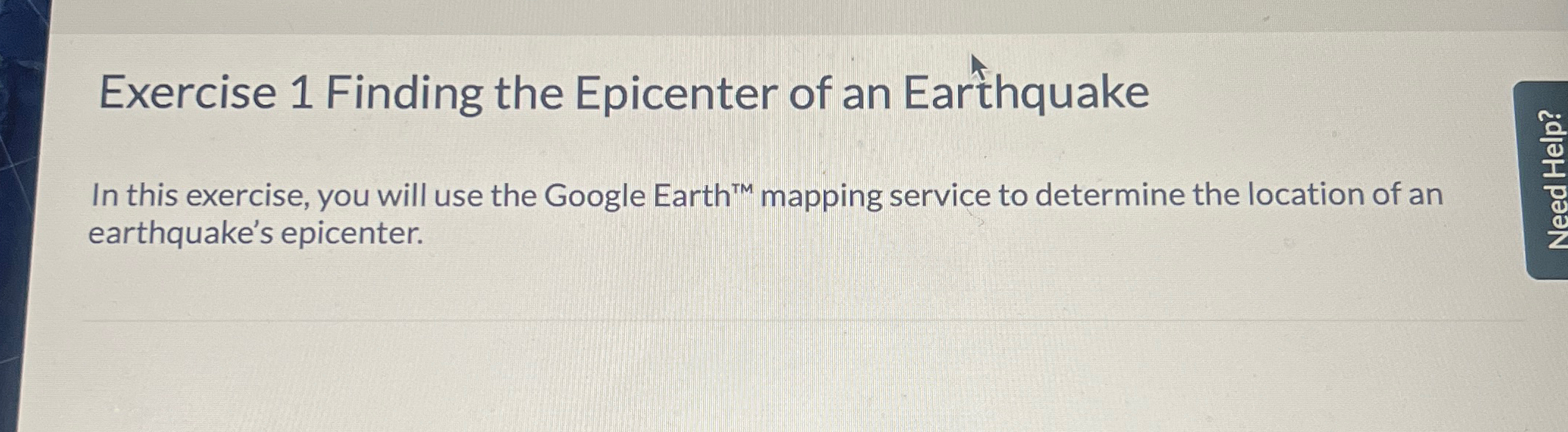 Solved Exercise 1 ﻿Finding the Epicenter of an EarthquakeIn | Chegg.com