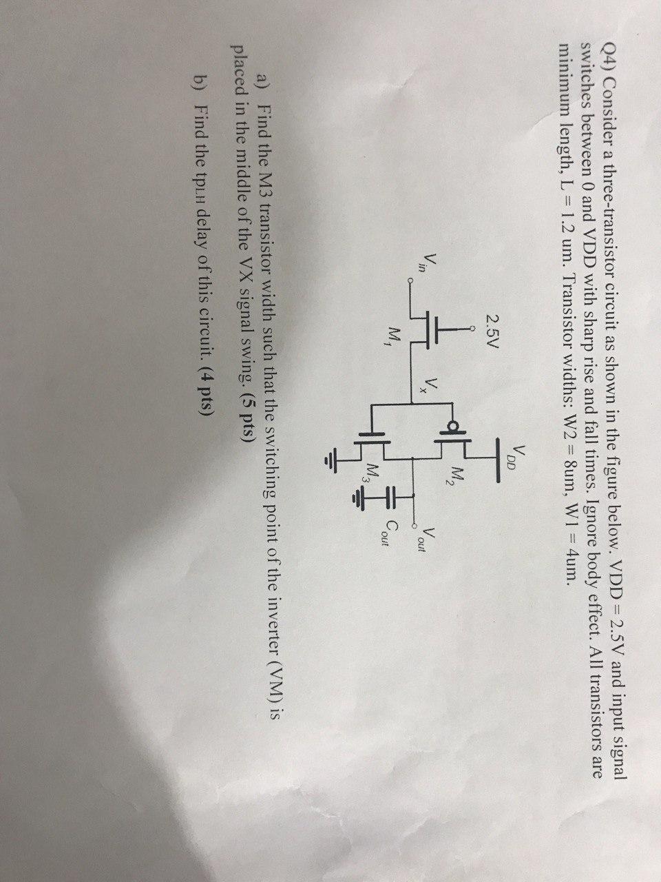 Solved (4) Consider a three-transistor circuit as shown in | Chegg.com