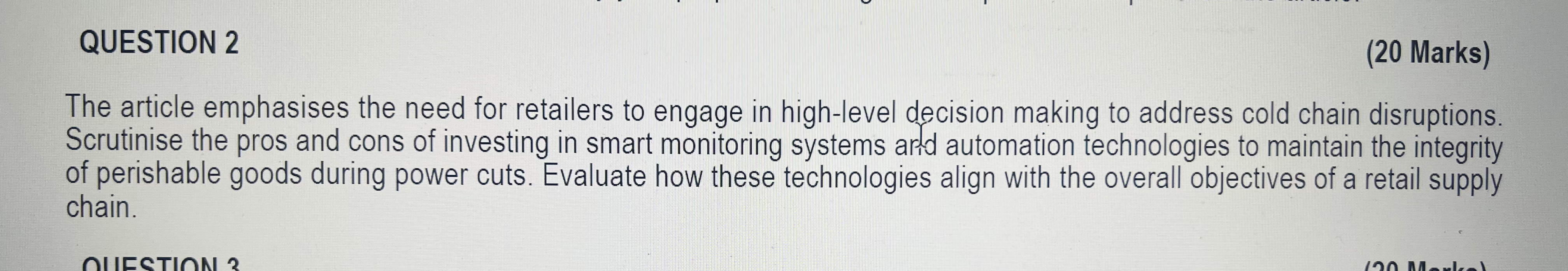 Solved QUESTION 2(20 ﻿Marks)The article emphasises the need | Chegg.com