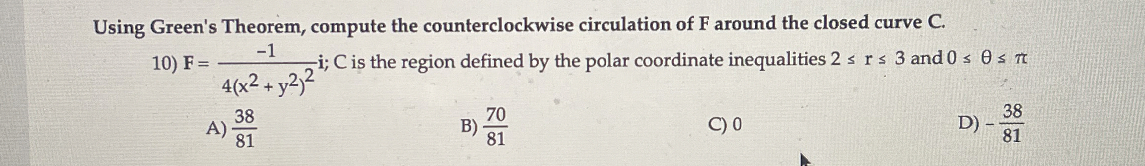 Solved Using Green's Theorem, compute the counterclockwise | Chegg.com