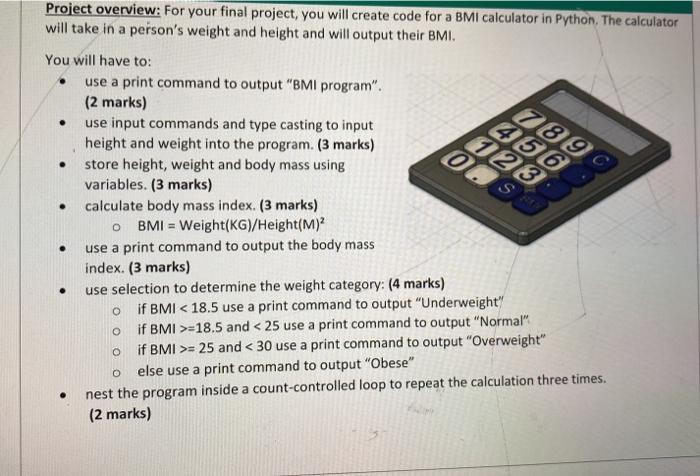 Solved Project overview: For your final project, you will | Chegg.com