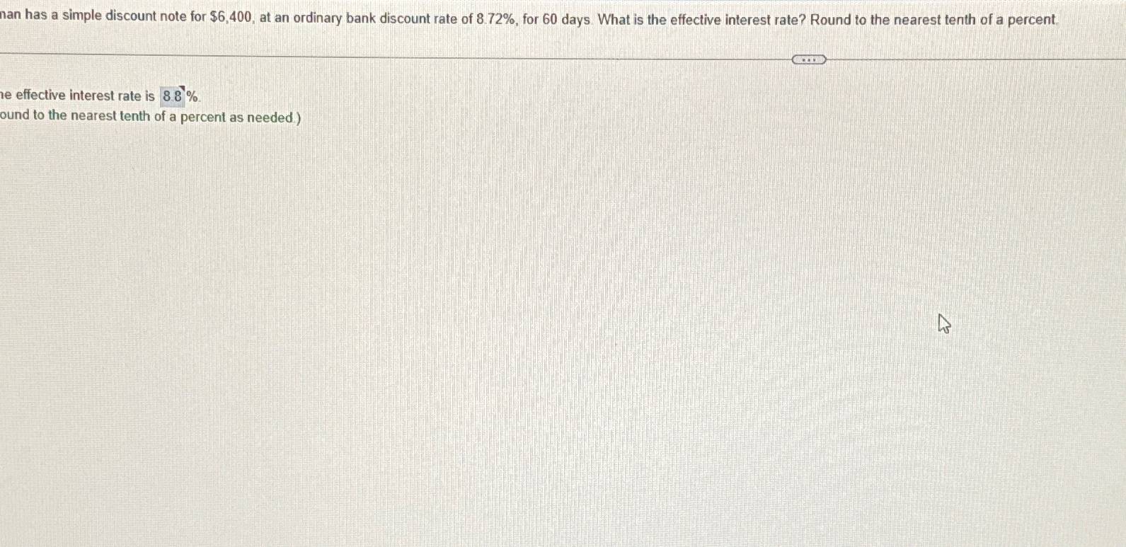 Solved nan has a simple discount note for $6,400, at an | Chegg.com