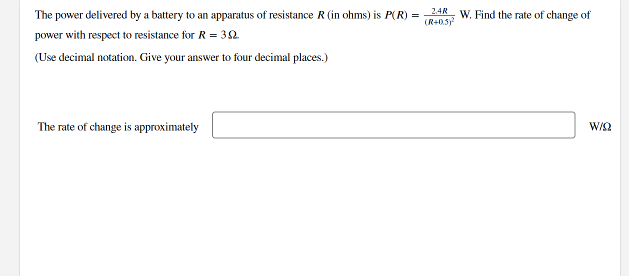 Solved The power delivered by a battery to an apparatus of | Chegg.com
