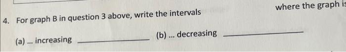 Solved Domain: Range: 4. For graph B in question 3 above, | Chegg.com