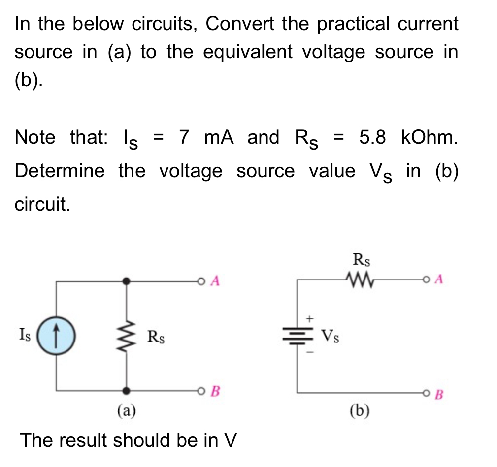 Solved In the below circuits, Convert the practical current | Chegg.com