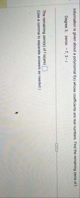 Solved Information is given about a polynomial f(x) ﻿whose | Chegg.com