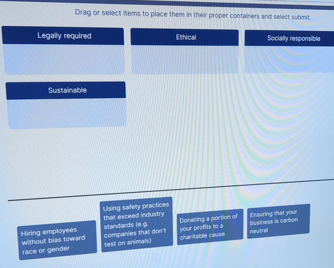 Solved Drag or select items to place them in their proper | Chegg.com