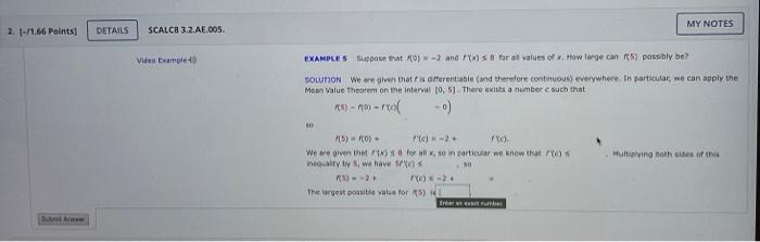 Solved EXAMPLE 3 To ilistrate the Mean Value Theorem witn a | Chegg.com