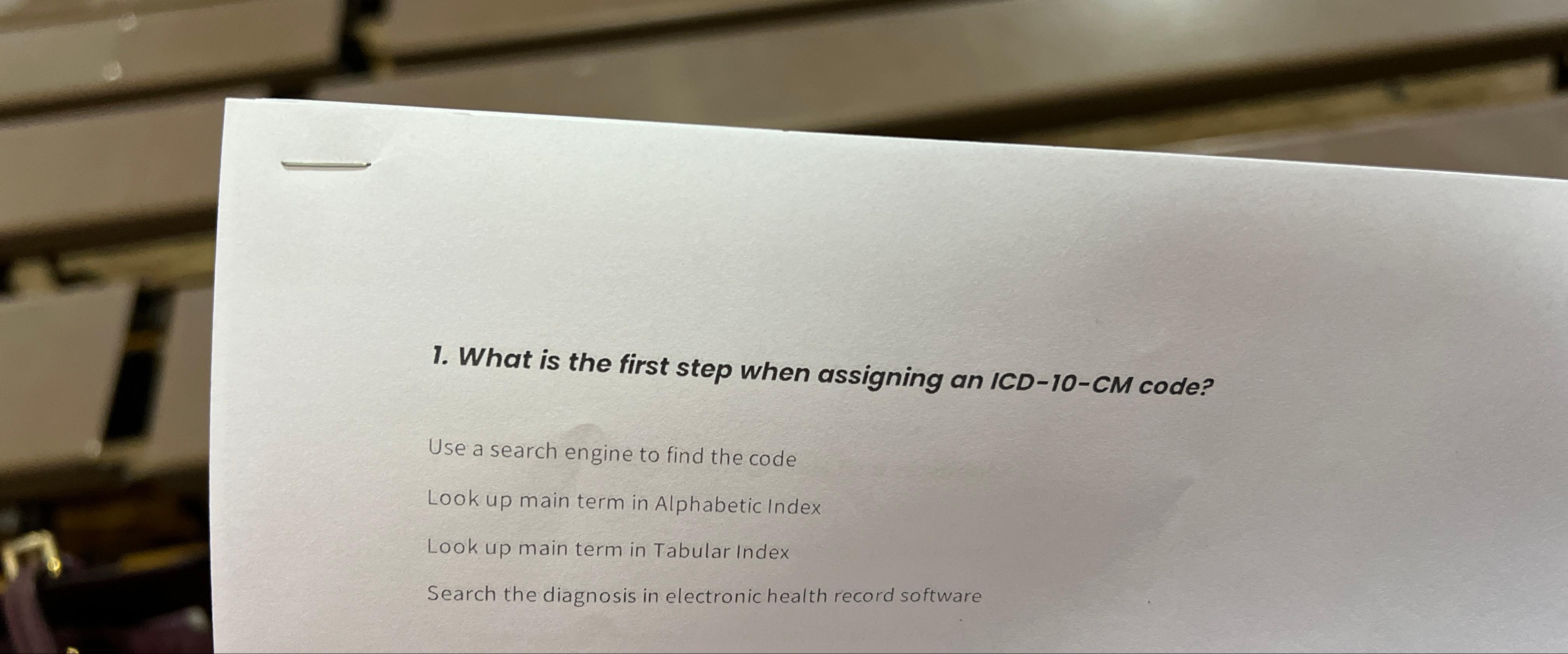 Solved What is the first step when assigning an ICD-10-CM | Chegg.com