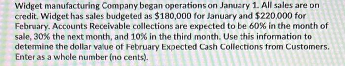 Solved Widget manufacturing Company began operations on | Chegg.com