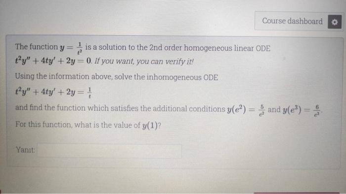 Solved Among the solutions of the 3rd order linear ODE y" - | Chegg.com