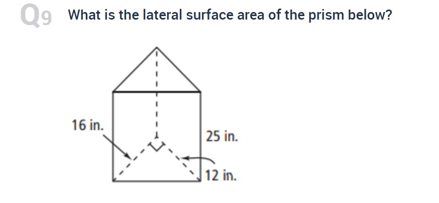 Solved Q9 ﻿What is the lateral surface area of the prism | Chegg.com