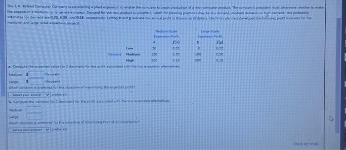nedium-and larger-scale expanesen prophts. Modium | Chegg.com