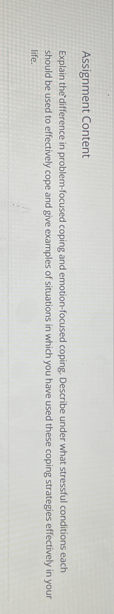 Solved Assignment ContentExplain the"difference in | Chegg.com