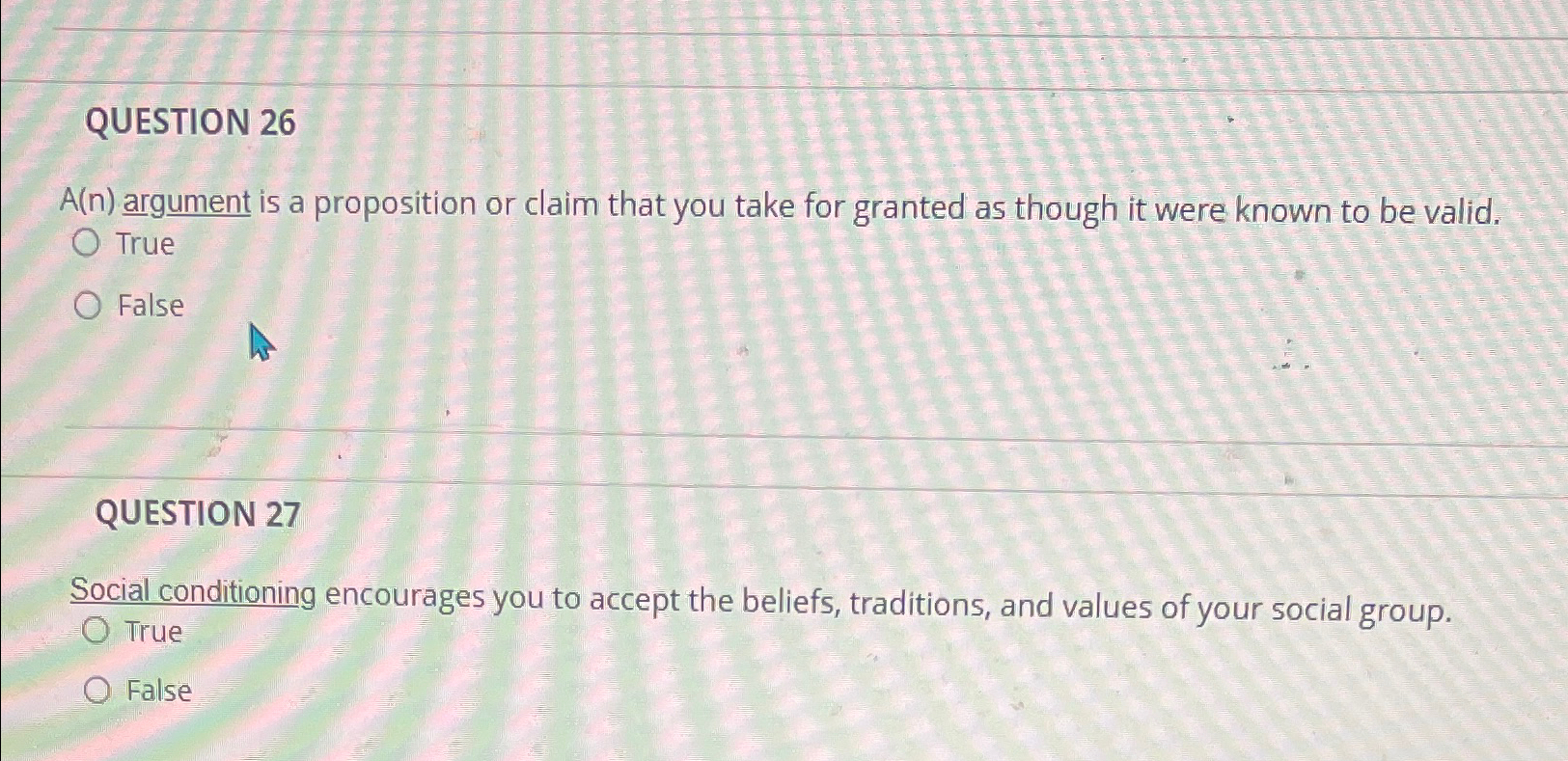 Solved QUESTION 26A(n) ﻿argument is a proposition or claim | Chegg.com