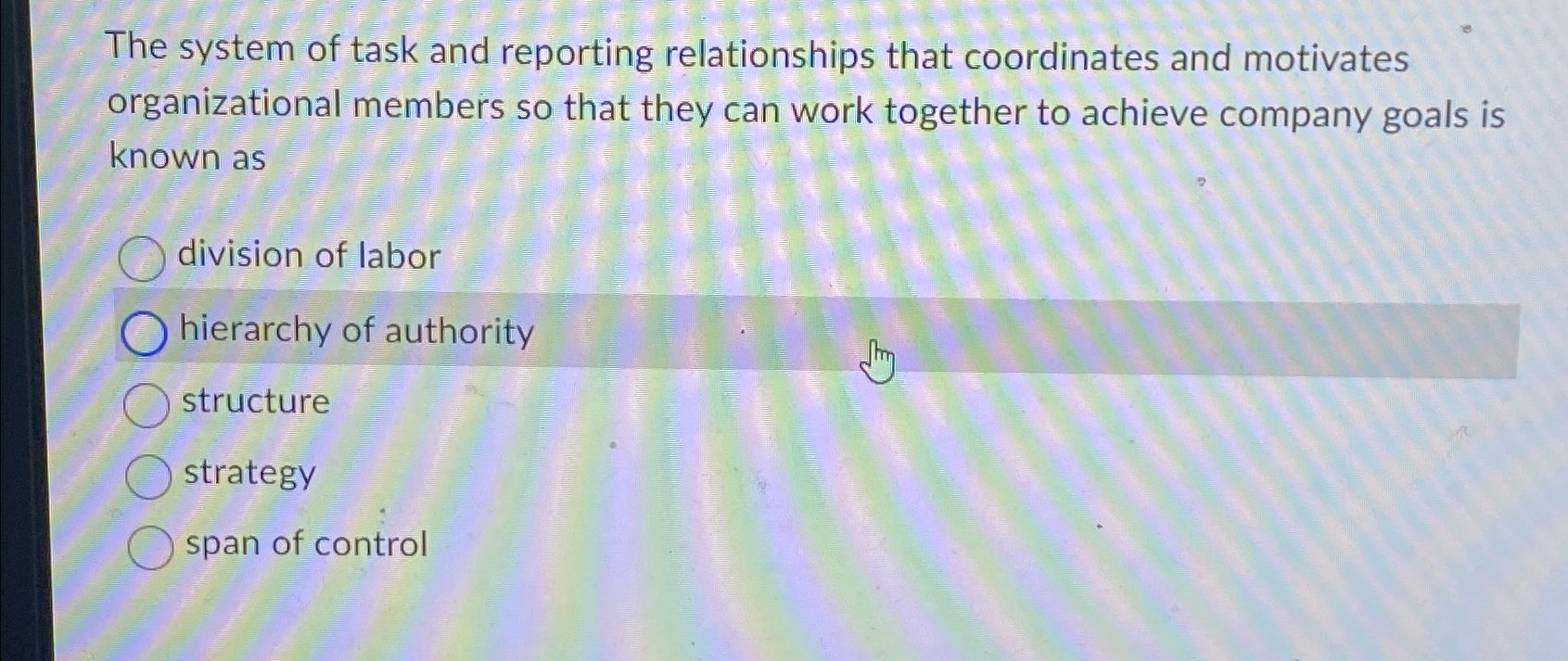 Solved The system of task and reporting relationships that | Chegg.com